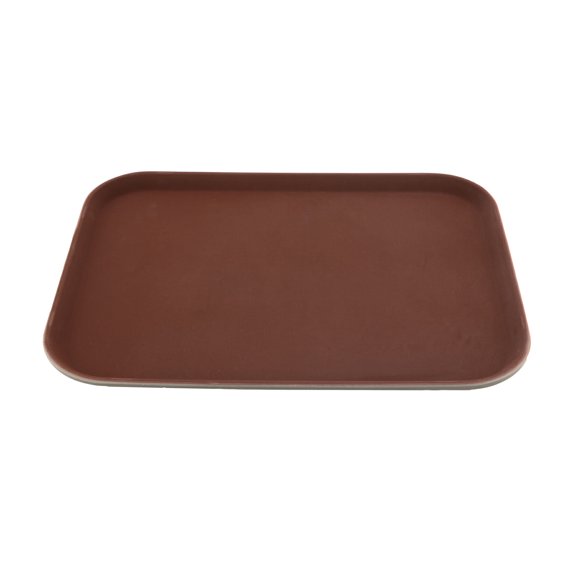 GET NS-1216-BR BPA-Free Non-Slip Plastic Rectangular Serving Tray, 12 ...