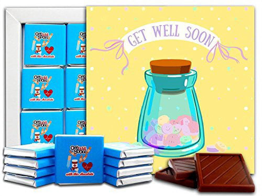GET WELL SOON Chocolate Gift Set - 1 box, 5x5 inches (Yellow Prime ...