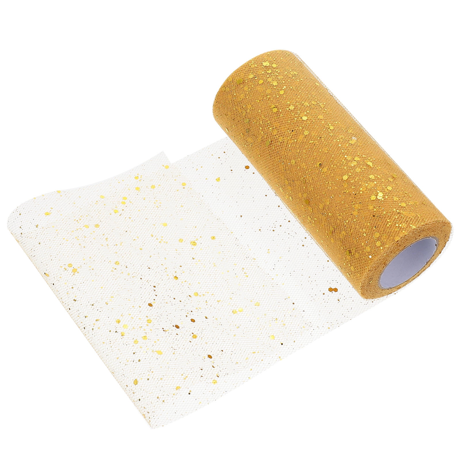 GETAJGHSD 1 Roll Golden Sequin Tulle Fabric for Wedding Party Layout ...