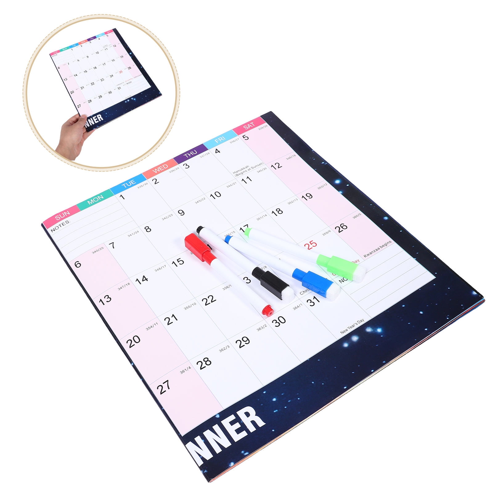 GETAJGHSD 1 Set Large Wall Planner Dark Blue Paper Minimalist Design ...