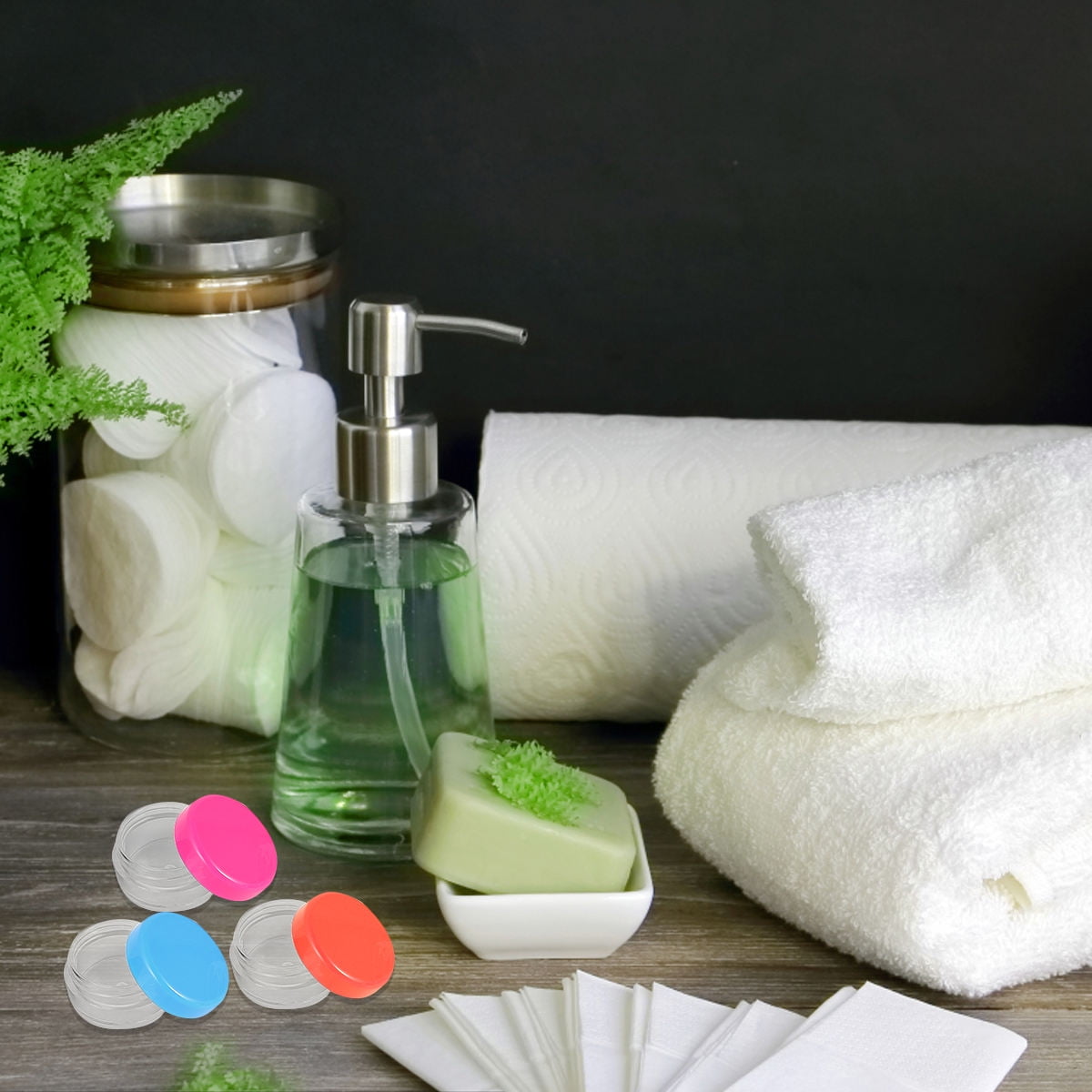 GETAJGHSD 100Pcs Empty Cream Jars for Cosmetic Packaging 3X3X1.6in ...