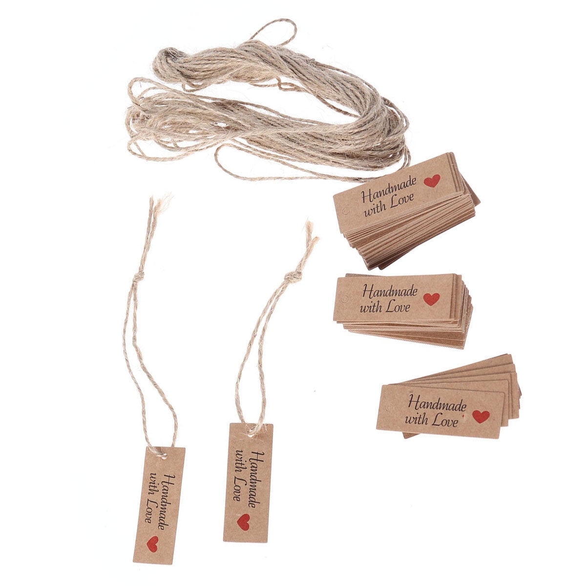 GETAJGHSD 100Pcs Kraft Paper Tags with Strings Beige Durable Hanging ...