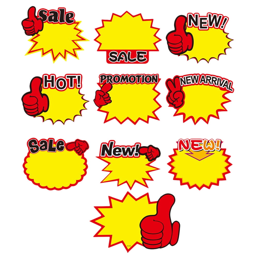 GETAJGHSD 100Pcs Signage Stickers for Retail Store in Shape and Multi ...