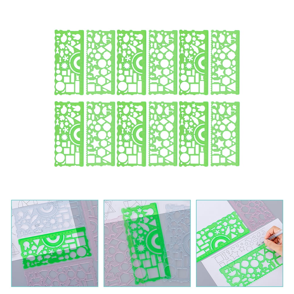 GETAJGHSD 12Pcs Green Drawing Stencils Set for Kids Family and Co ...