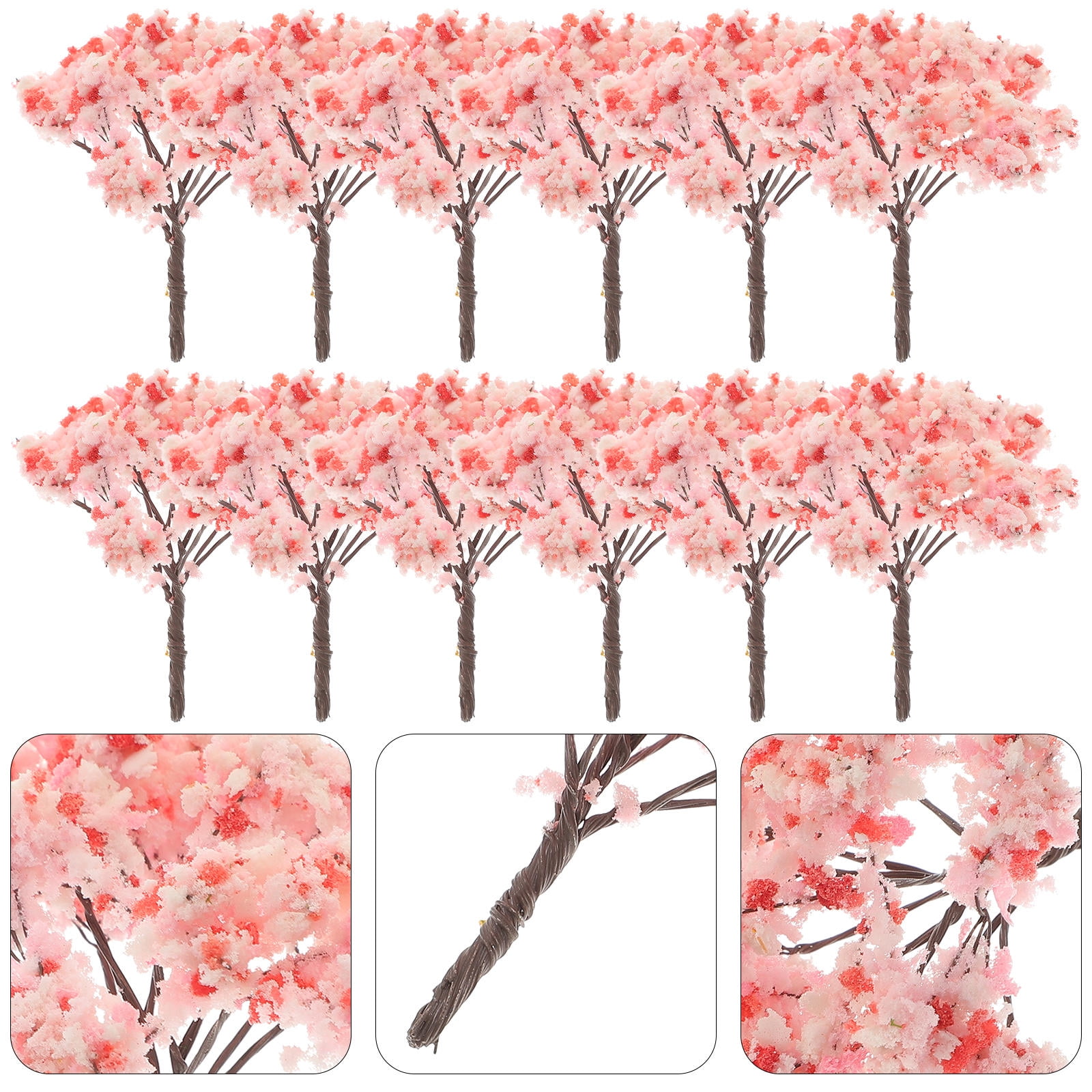 GETAJGHSD 12Pcs Pink Miniature Creative Landscape Abs Sponge Tree Shape ...