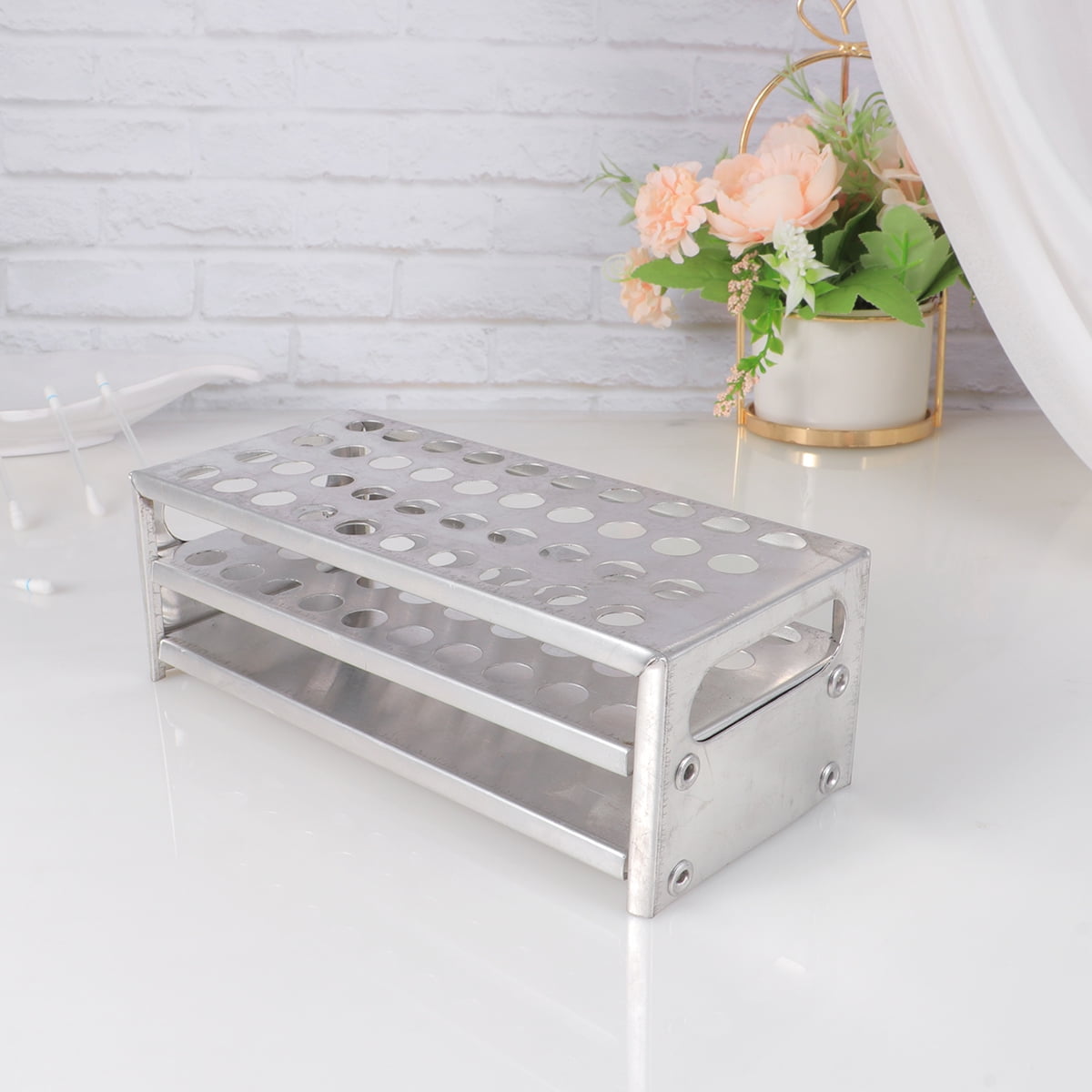 GETAJGHSD 1Pack Silver Aluminum Test Tube Racks for Laboratory Supplies ...
