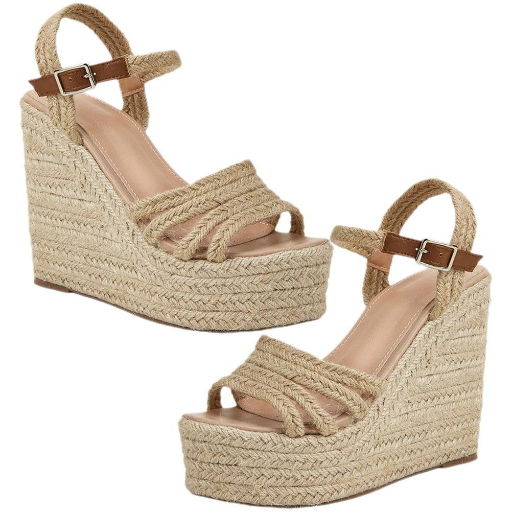 GETAJGHSD 1Pair Womens Beach Sandals Light Yellow Rustic Style ...