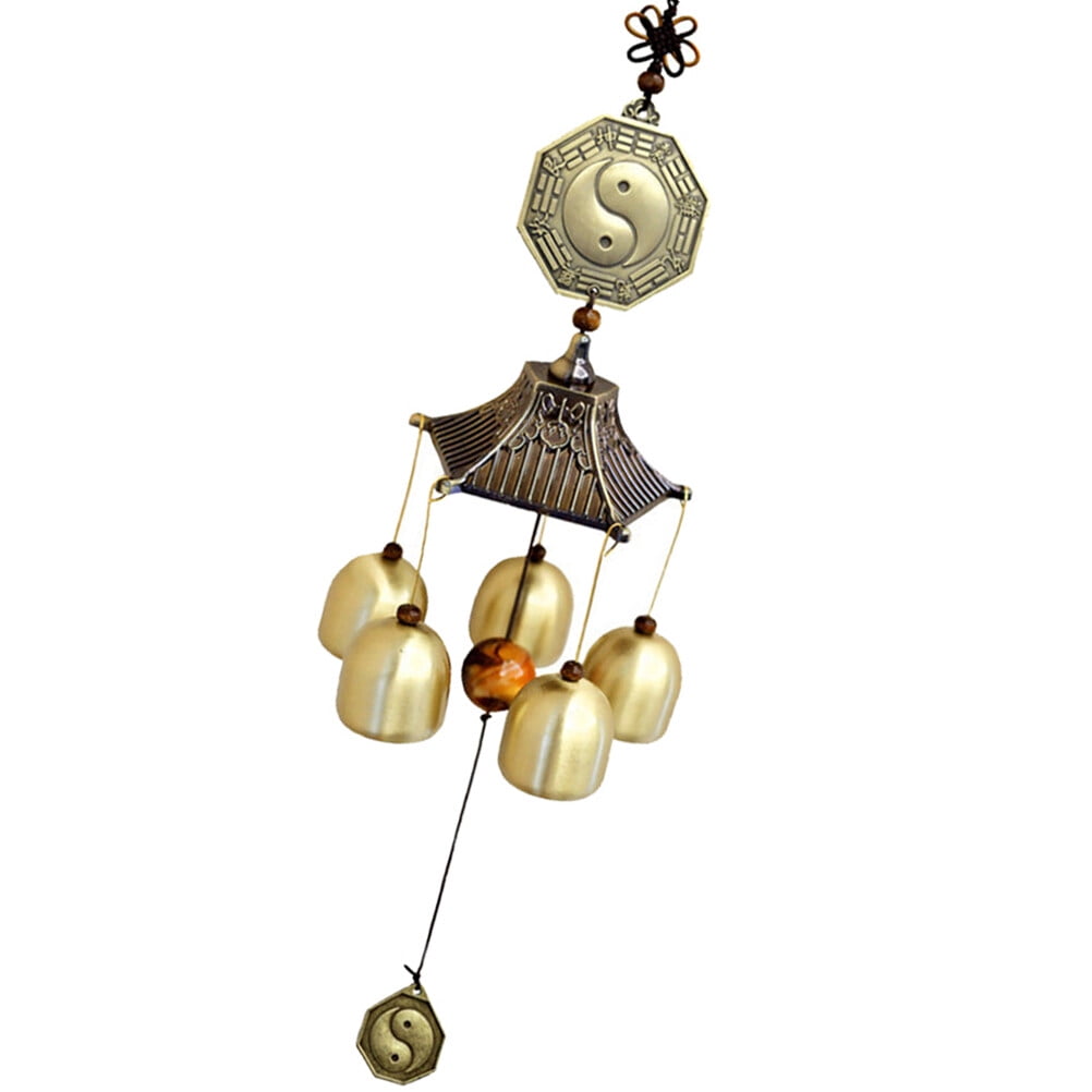 GETAJGHSD 1Pc Golden Copper Wind Bell Hanging Pendant for Garden Patio ...