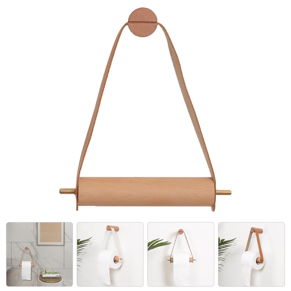 GETAJGHSD 1Pcs Wall Mounted Space Saving Wood Tissue Holder for ...
