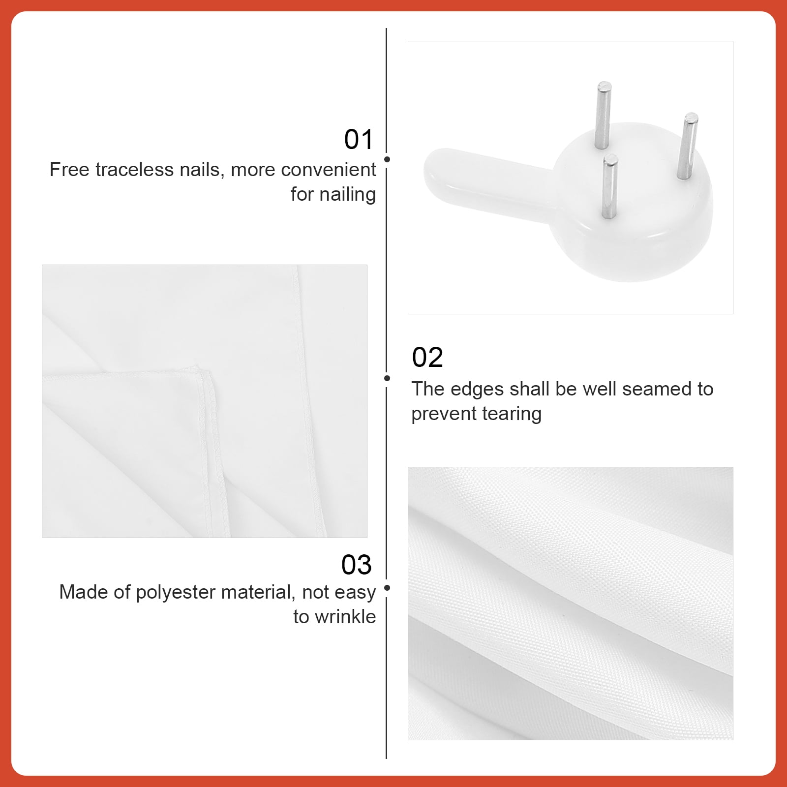 GETAJGHSD 1Pcs White Polyester Photo Backdrop Photography Background ...