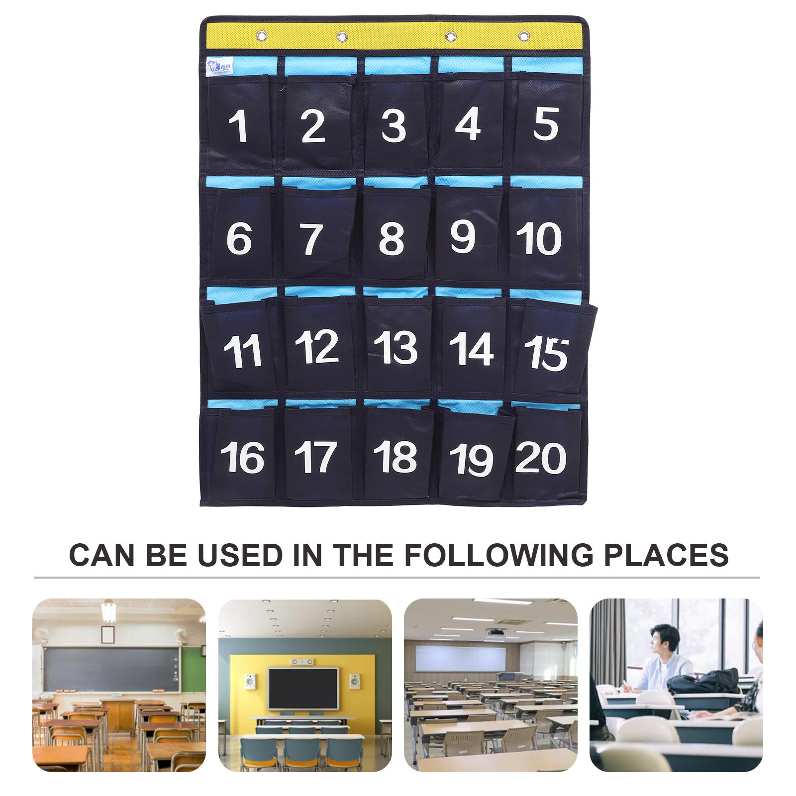 GETAJGHSD 1Set Blue Cell Phone Bags for Classroom Use 25.55X19.65In ...