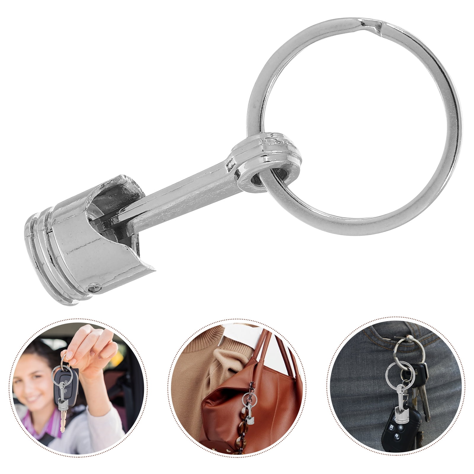 GETAJGHSD 1Set Funny Keyrings for Men Styled as a Metal Engine Piston ...