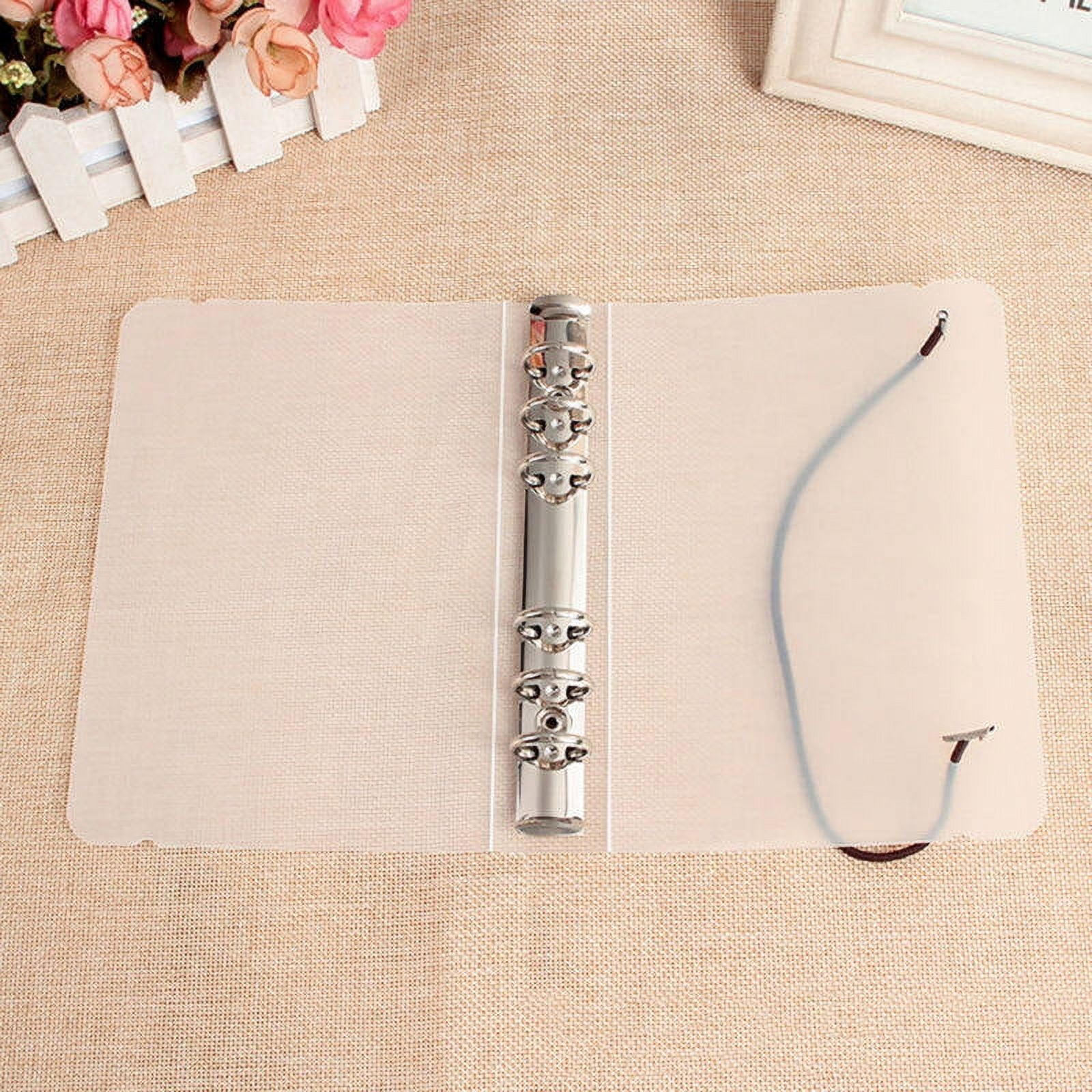 GETAJGHSD 1Set Plastic Envelope Folder Transparent A5 Cover Round Ring ...