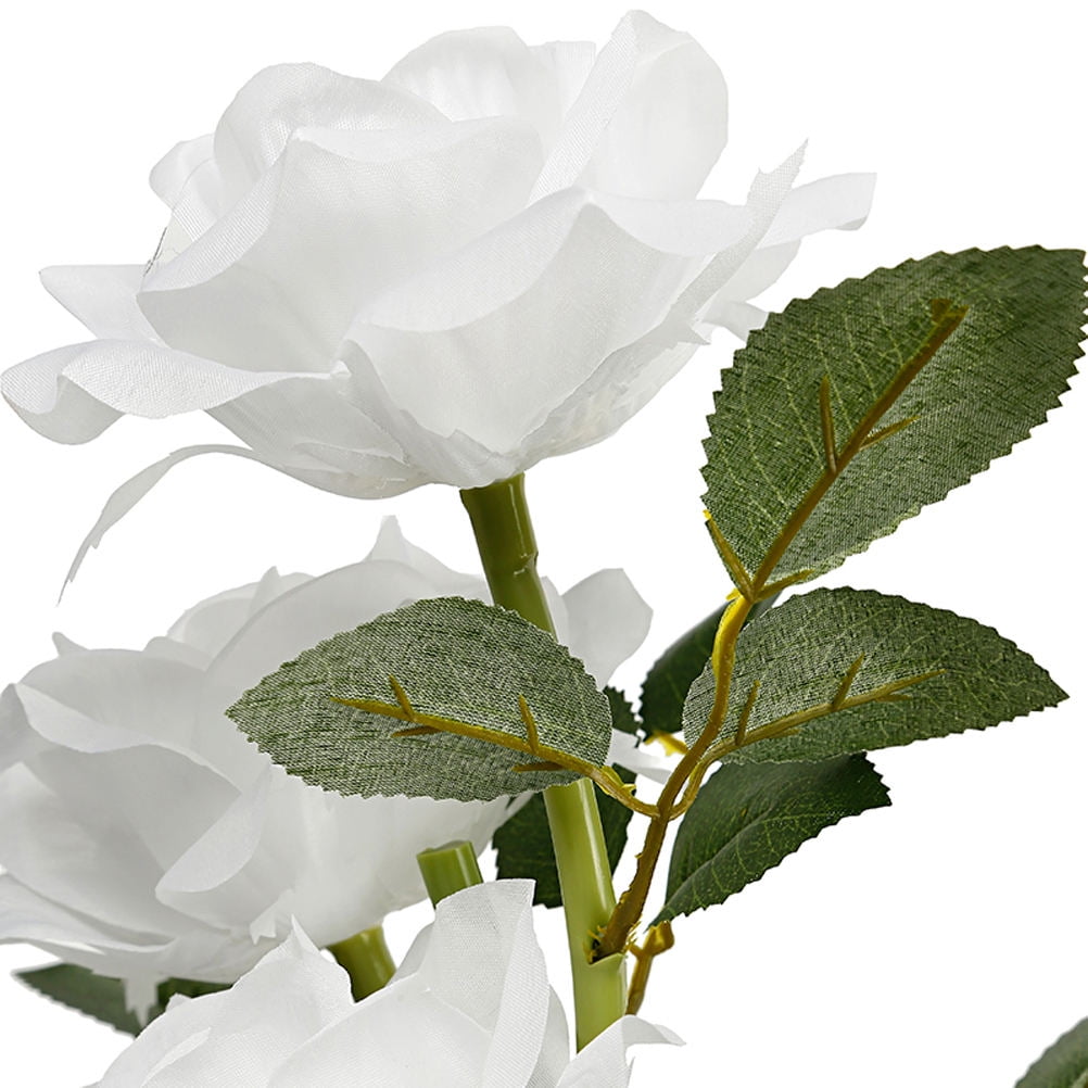 GETAJGHSD Flower Light LED Lighted Artificial Rose Pot White 1Pcs ...