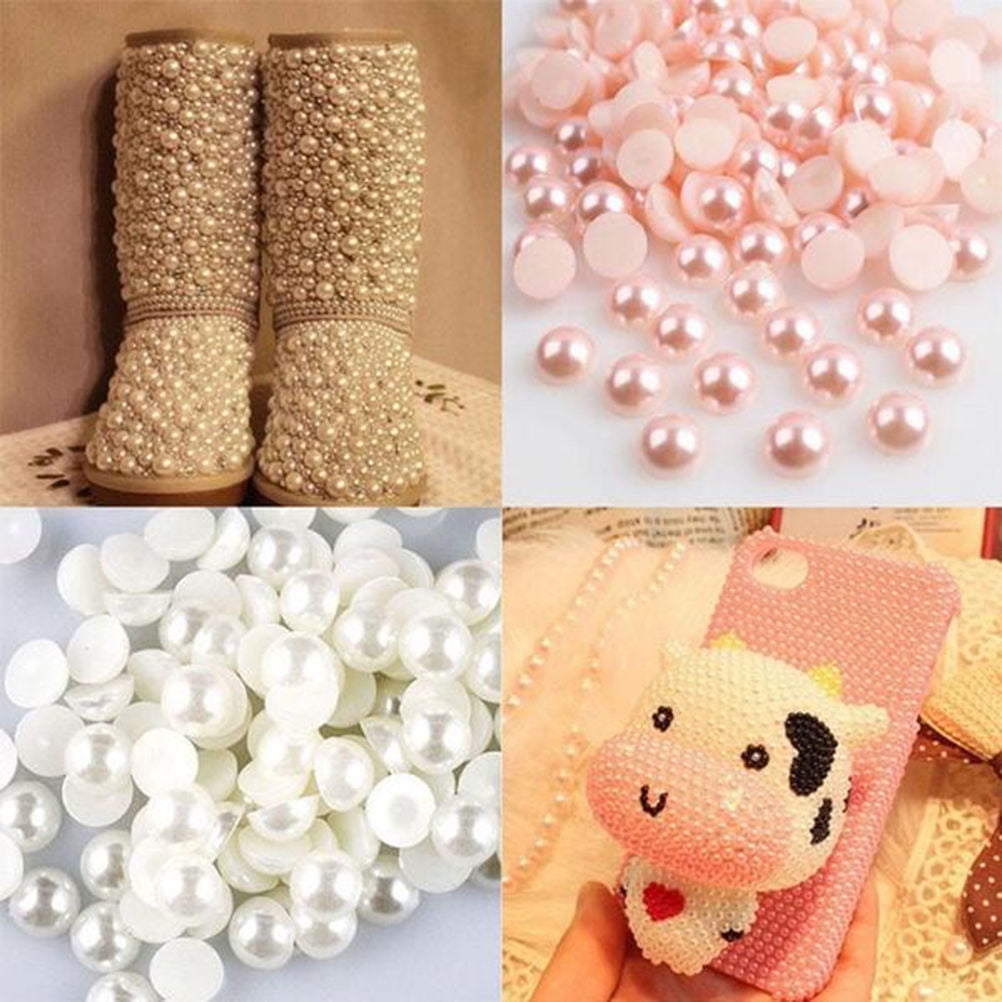 GETAJGHSD Light Pink Artificial Pearl Beads 2000Pcs 0.4X0.4X0.2In ...