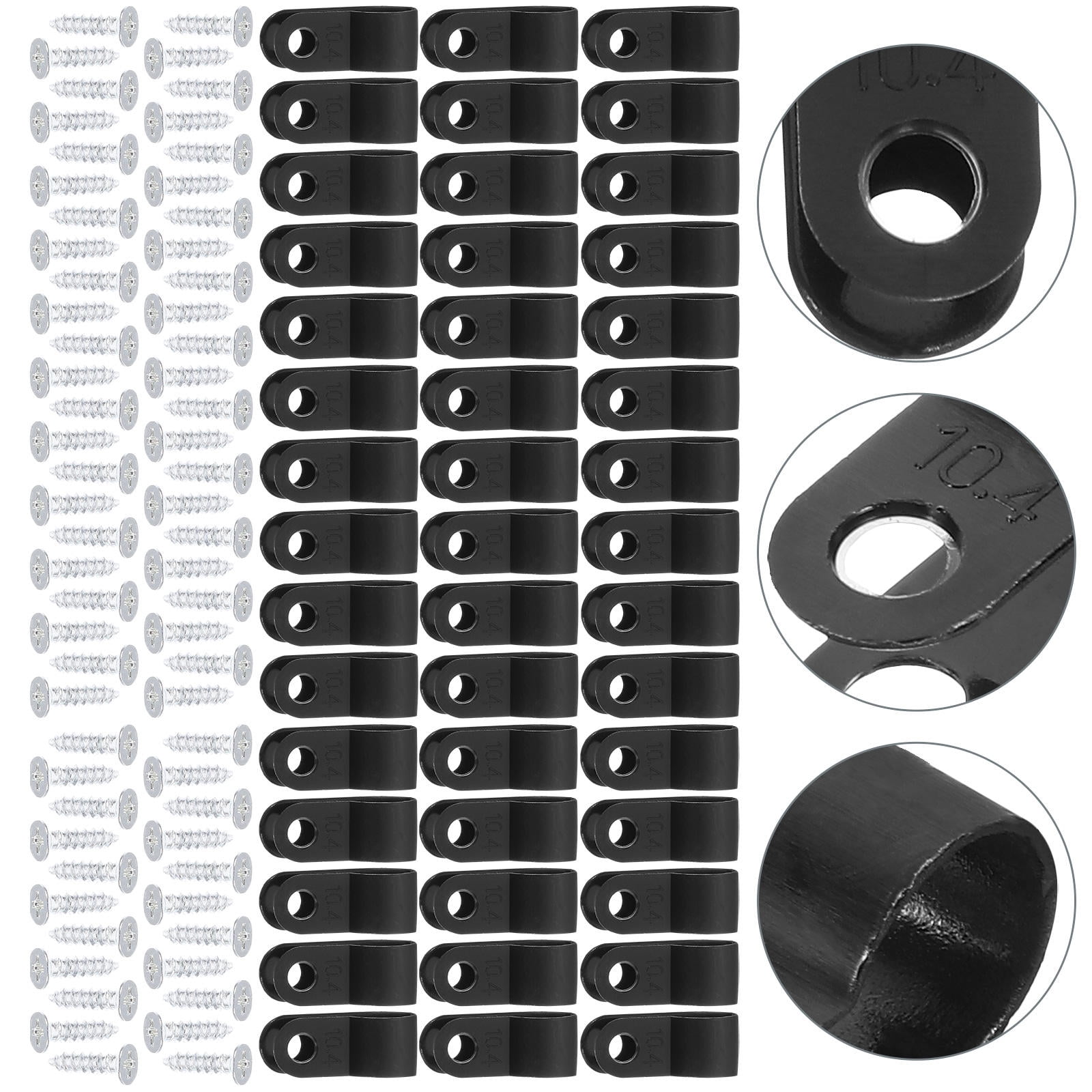 GETAJGHSD R-Type Clip Cable Clamp Kit Black Plastic 200Pack - Walmart.com