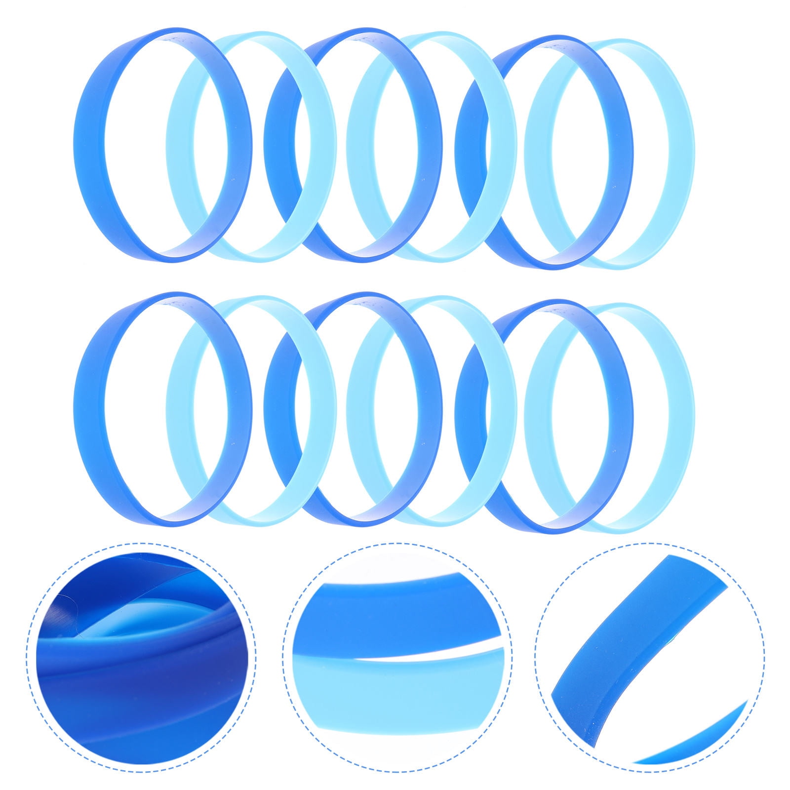 GETAJGHSD 24Pcs Premium Silicone Circular Bracelet Wrist Bands Sport ...