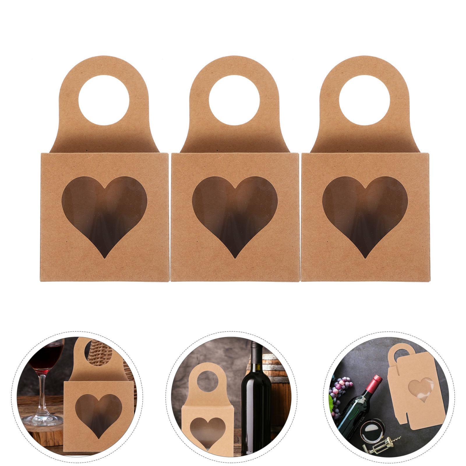 GETAJGHSD 25Pcs Kraft Paper Wine Box for Hotel and Restaurant Party and ...