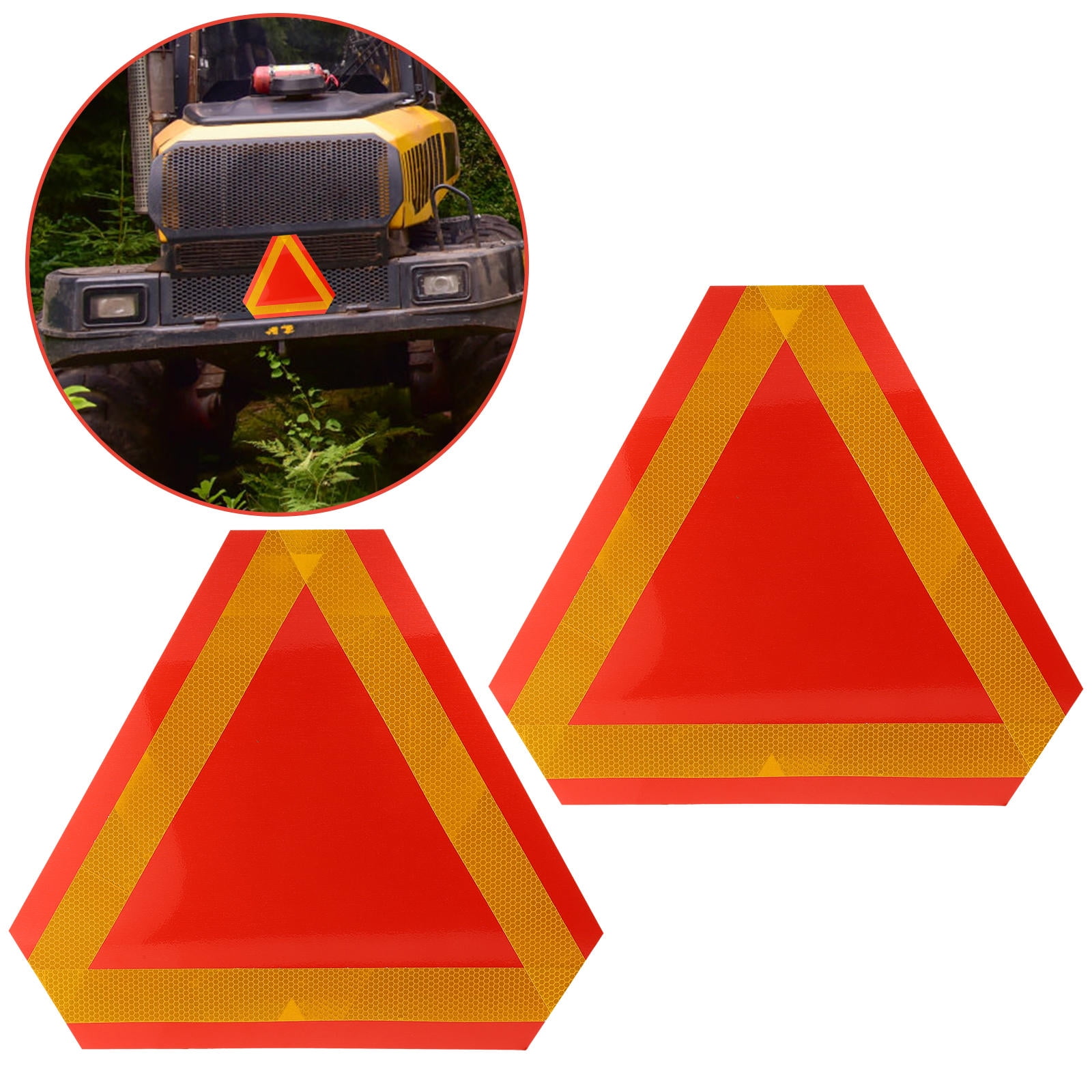 GETAJGHSD 2Pack Small Slow Moving Vehicle Sign Reflective Car Decal for ...