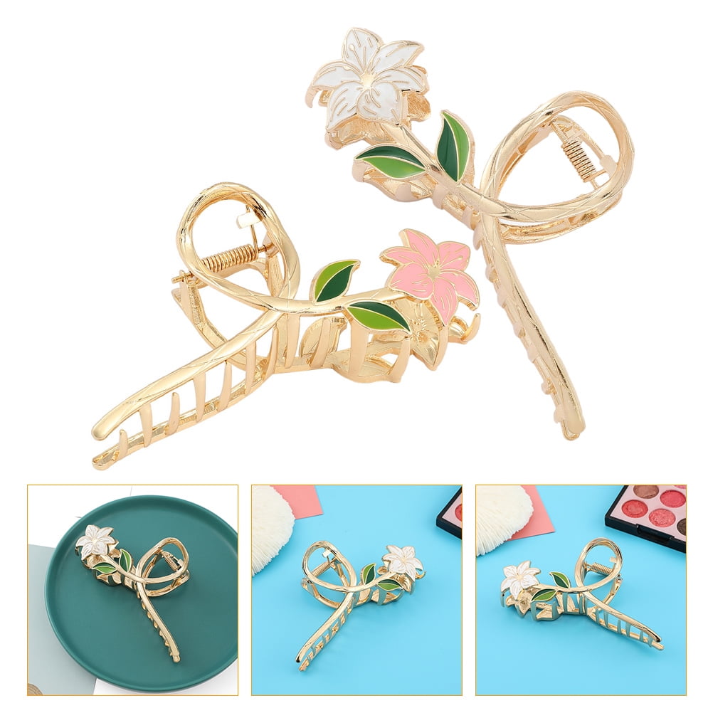 GETAJGHSD 2Pcs Cute Claw Clips In Pink Color For Styling And Daily Life ...