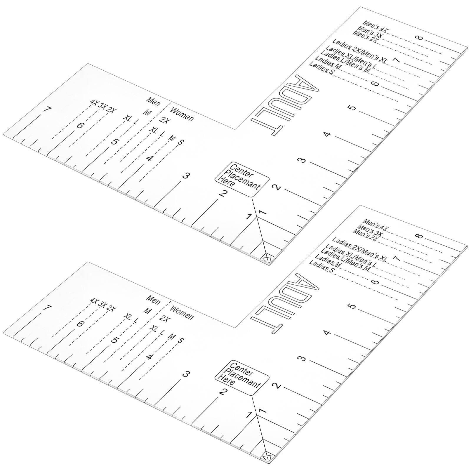 GETAJGHSD 2Pcs Sewing T Shirt Ruler Acrylic Material with Clear ...