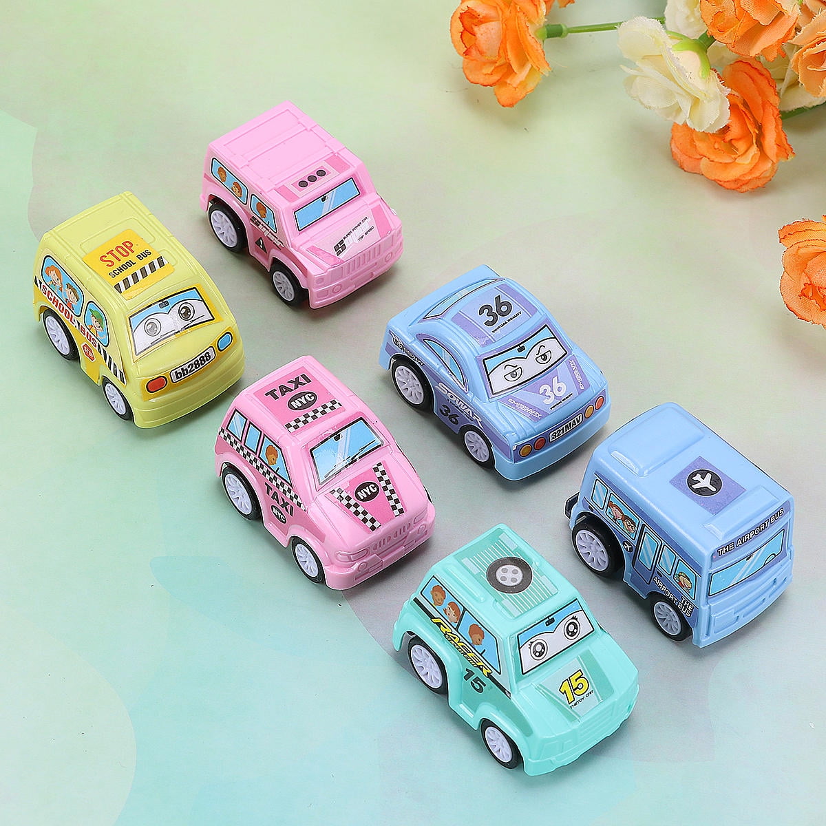 GETAJGHSD Inertia Toy Car Assorted Color 6Pcs 1.7x1.2x1Inch - Walmart.com