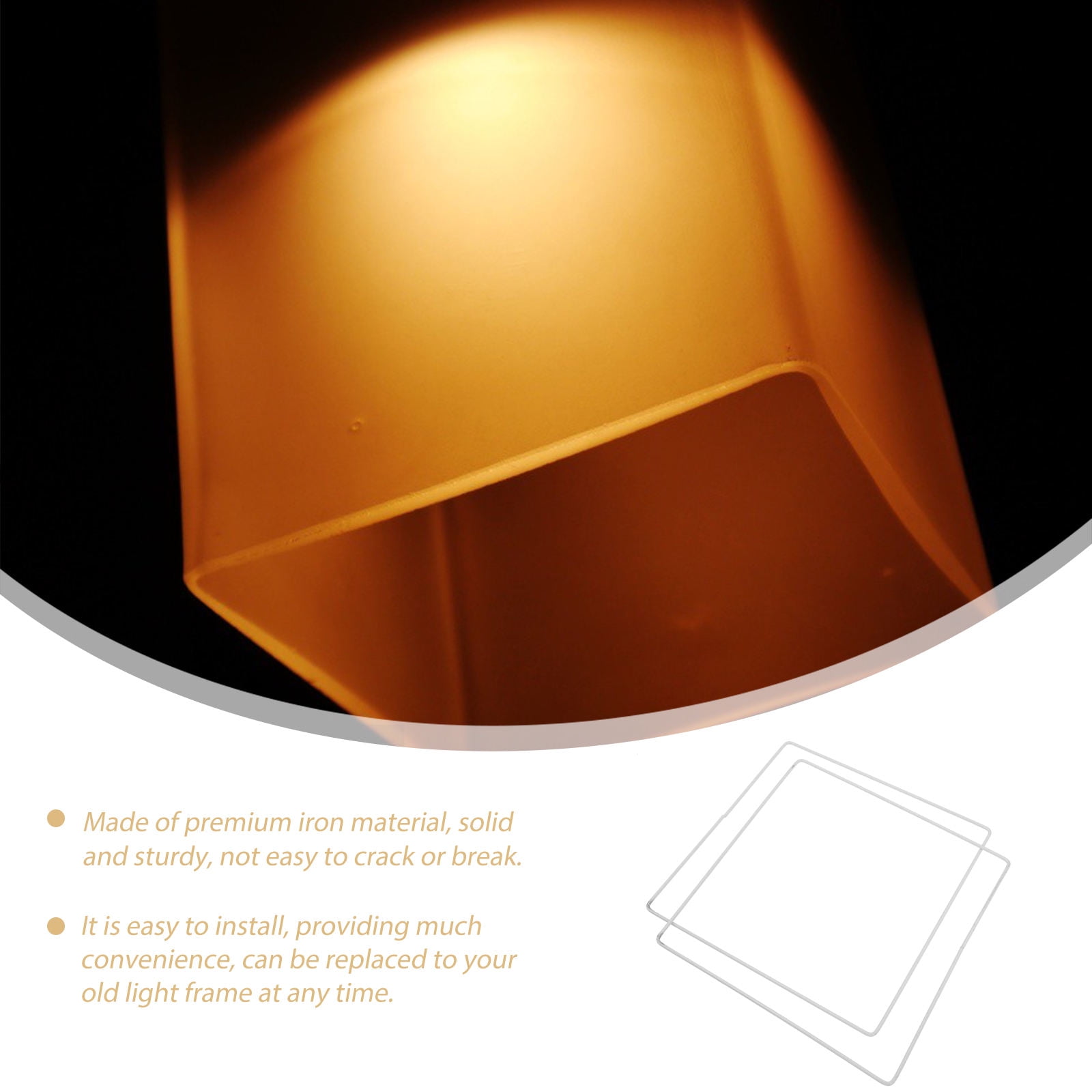 GETAJGHSD 2Set Iron Square Lampshade Frame for Ceiling Lamps and ...