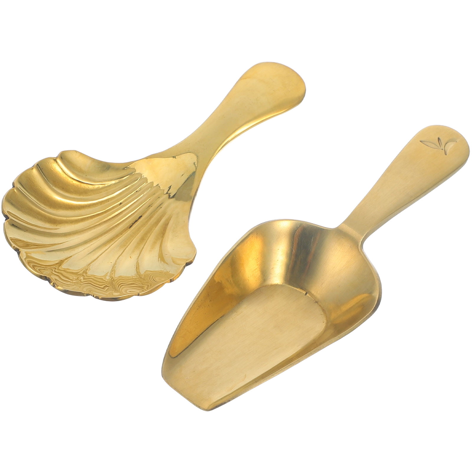GETAJGHSD 2Pcs Golden Brass Tea Spoon Small Tea Scoop for Measuring Tea ...
