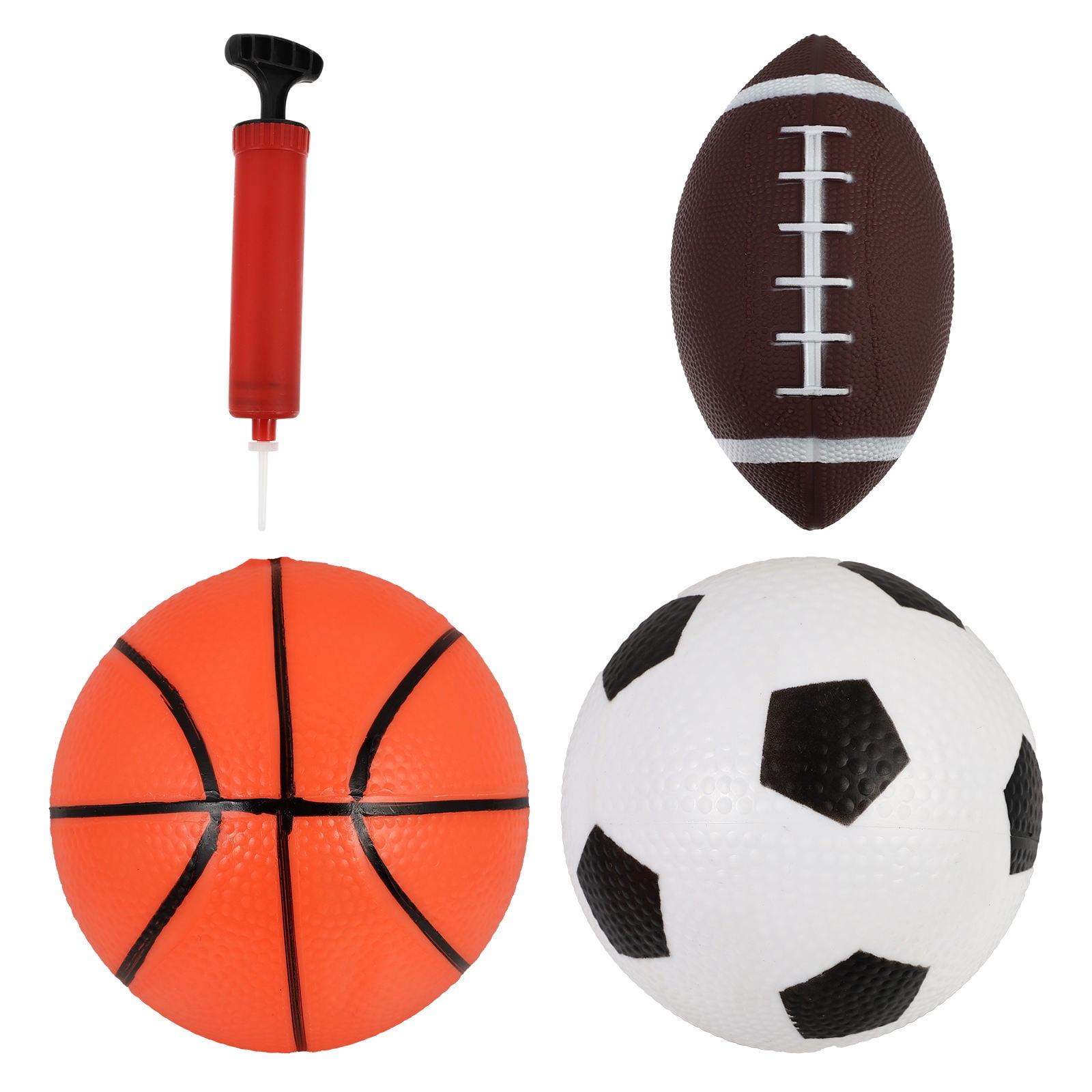 GETAJGHSD 2sets Inflatable Ball Rugby Soccer And Basketball With Pumps ...