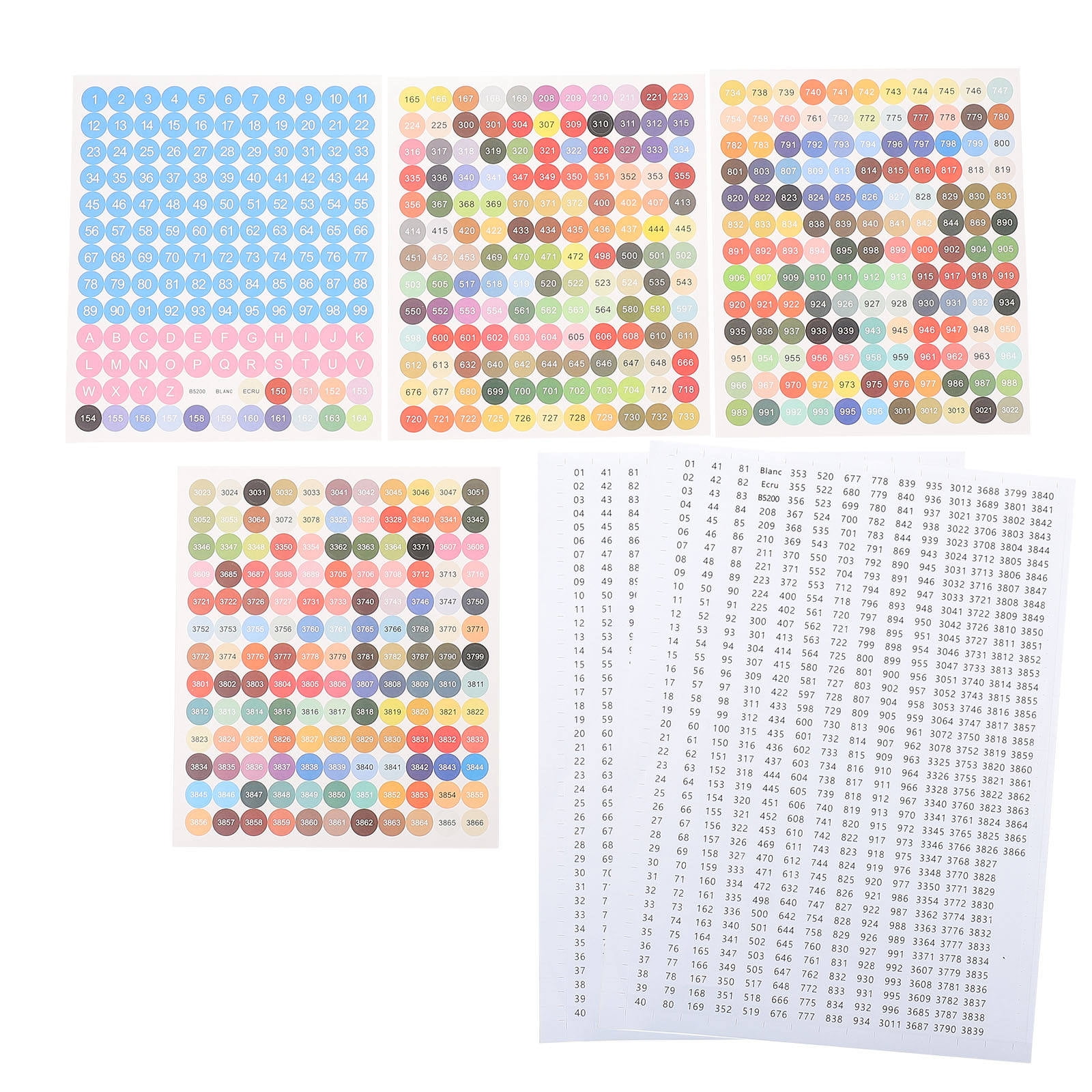 GETAJGHSD 3Sheets Paper Numbered Tags SelfAdhesive Design Simple Shapes ...