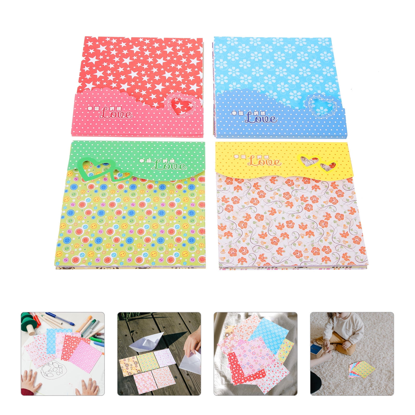 GETAJGHSD 4 Bags Handicraft Papers Childrens Handmade Origami Training ...
