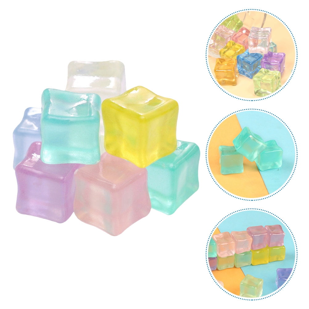GETAJGHSD 40Pcs Artificial Ice Cubes Realistic Simulation For Food ...