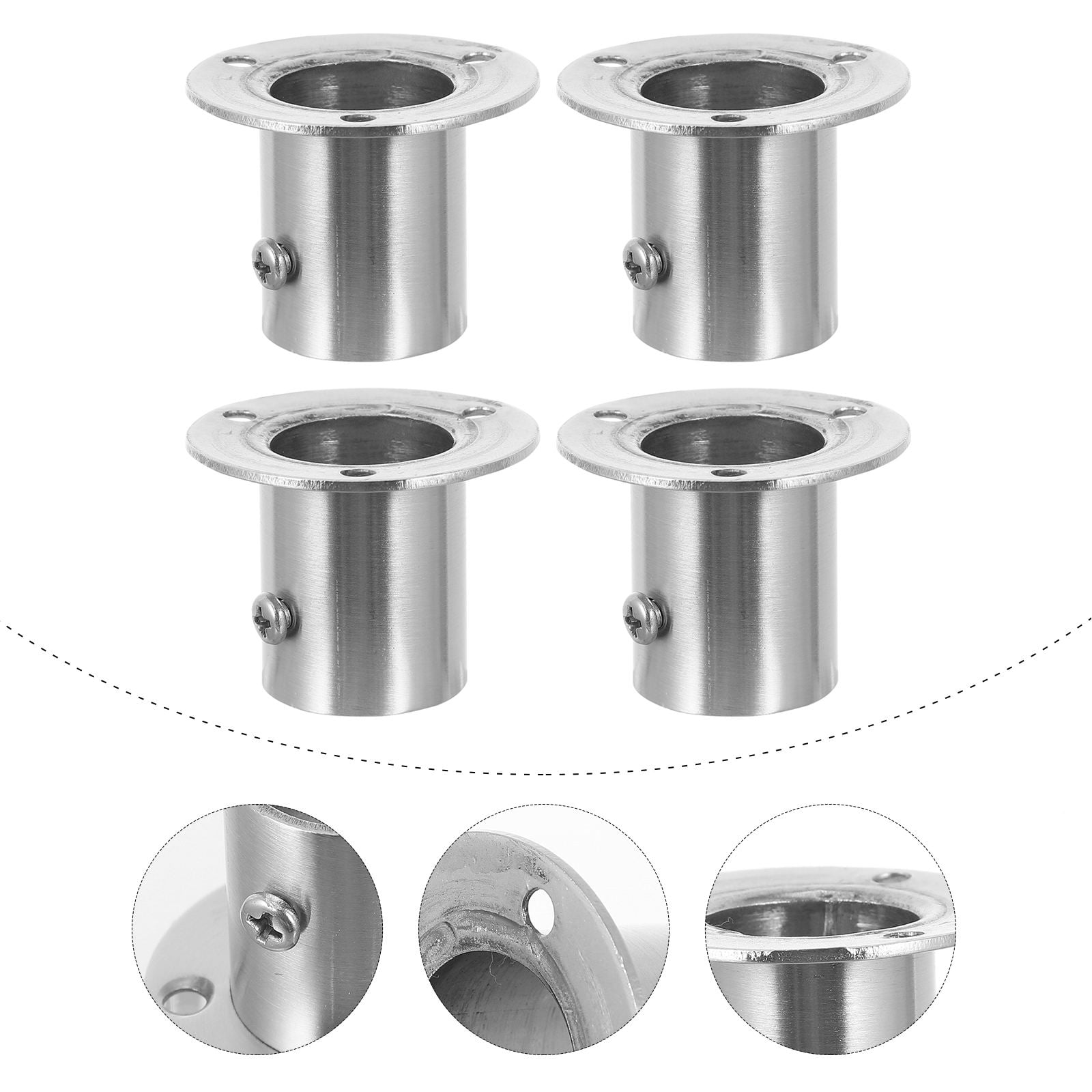 GETAJGHSD Heavy Duty Stainless Steel Closet Rod End Supports 4pcs ...
