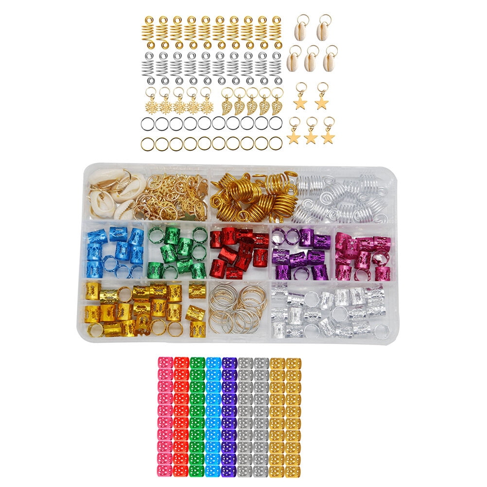 GETAJGHSD 4Set Dreadlocks Braiding Rings Metal Alloy Circular Shape DIY ...