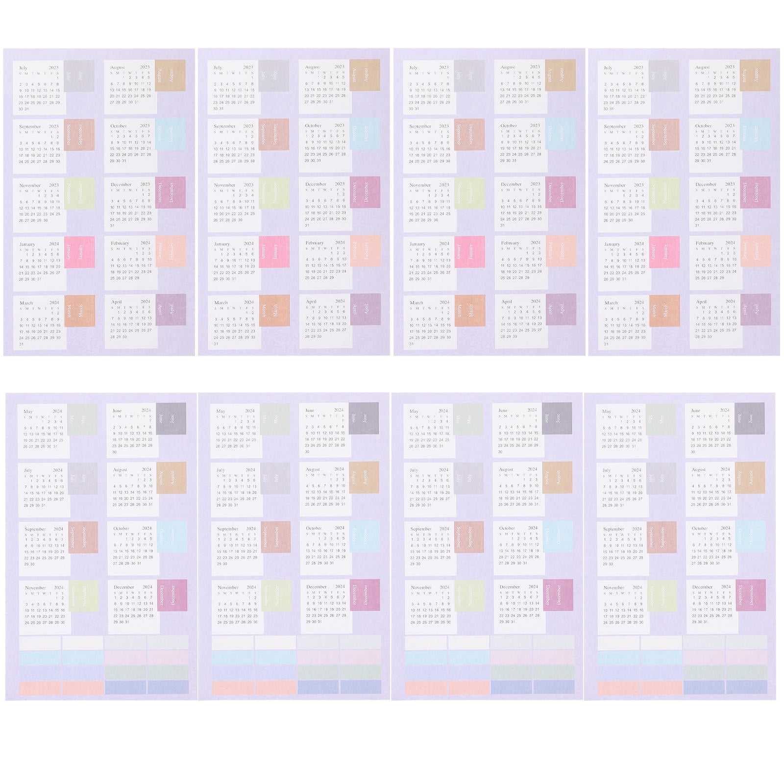 GETAJGHSD 4Set Monthly Tabs Planners Adhesive Notepad Calendar Stickers ...