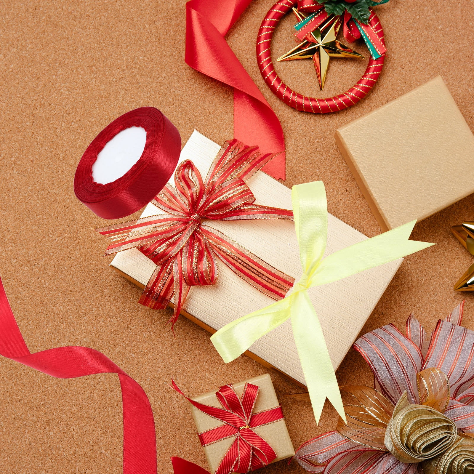 GETAJGHSD 5 Rolls Decorative Ribbon Polyester Peach Pink for DIY ...