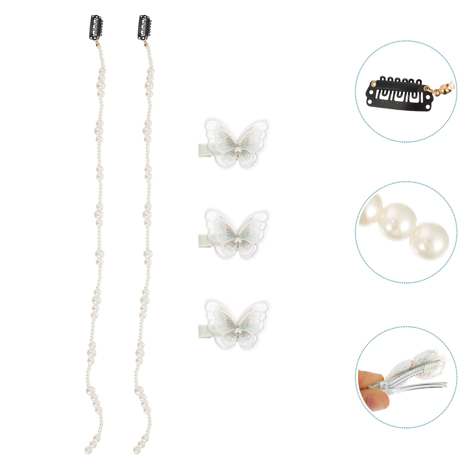 GETAJGHSD 5Pcs Chain Hair Clip Assorted Color for Braids Ponytails and ...