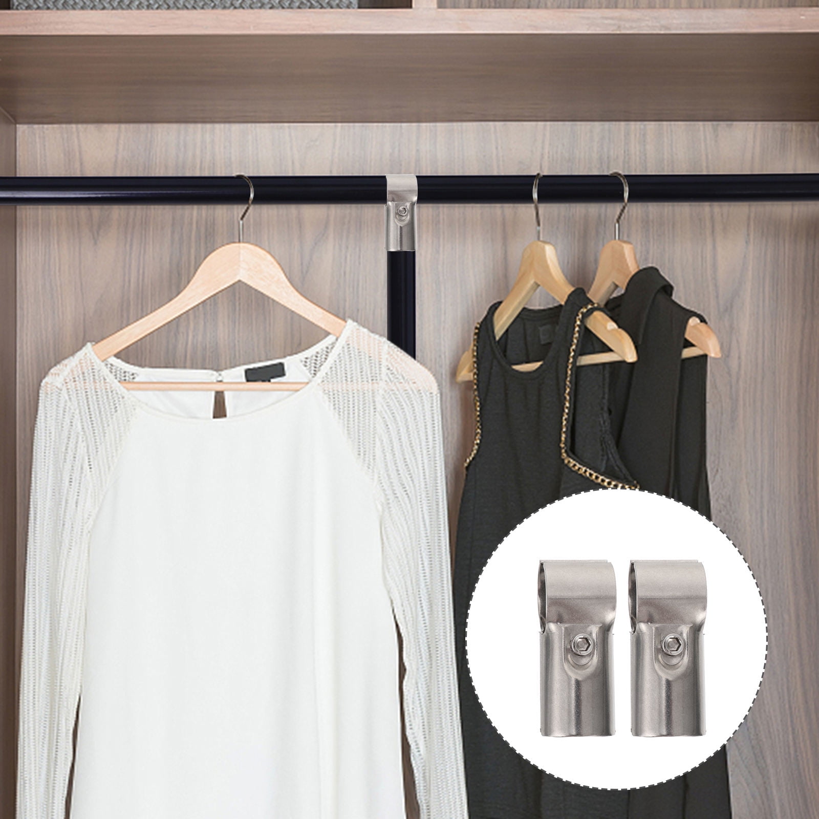 GETAJGHSD Curtain Rod Extenders Silver 5Pcs for Rod Extension in Closet ...