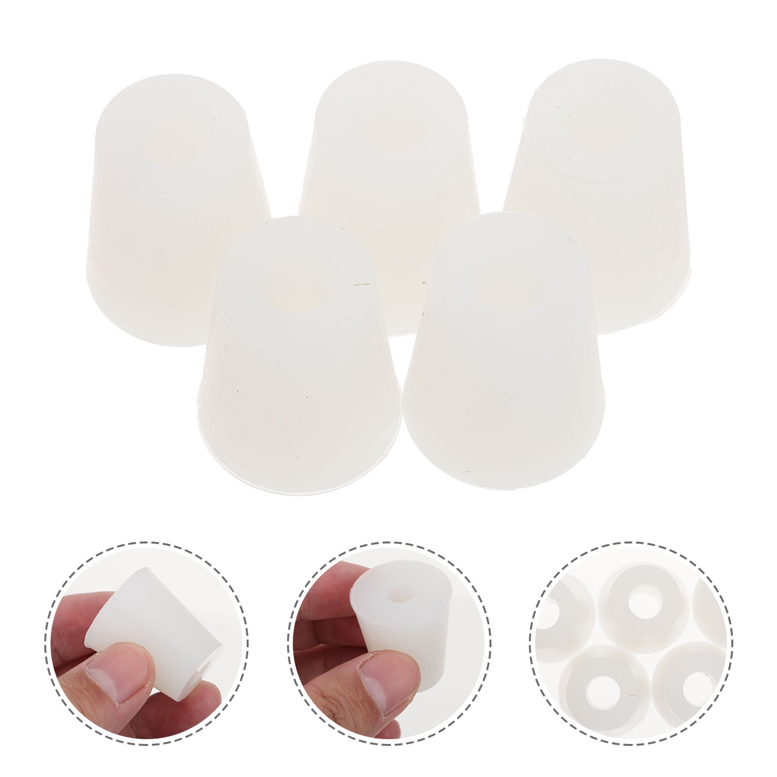 GETAJGHSD 5Set Conical White Silicone Plug for Sealing End Pipe Cap ...