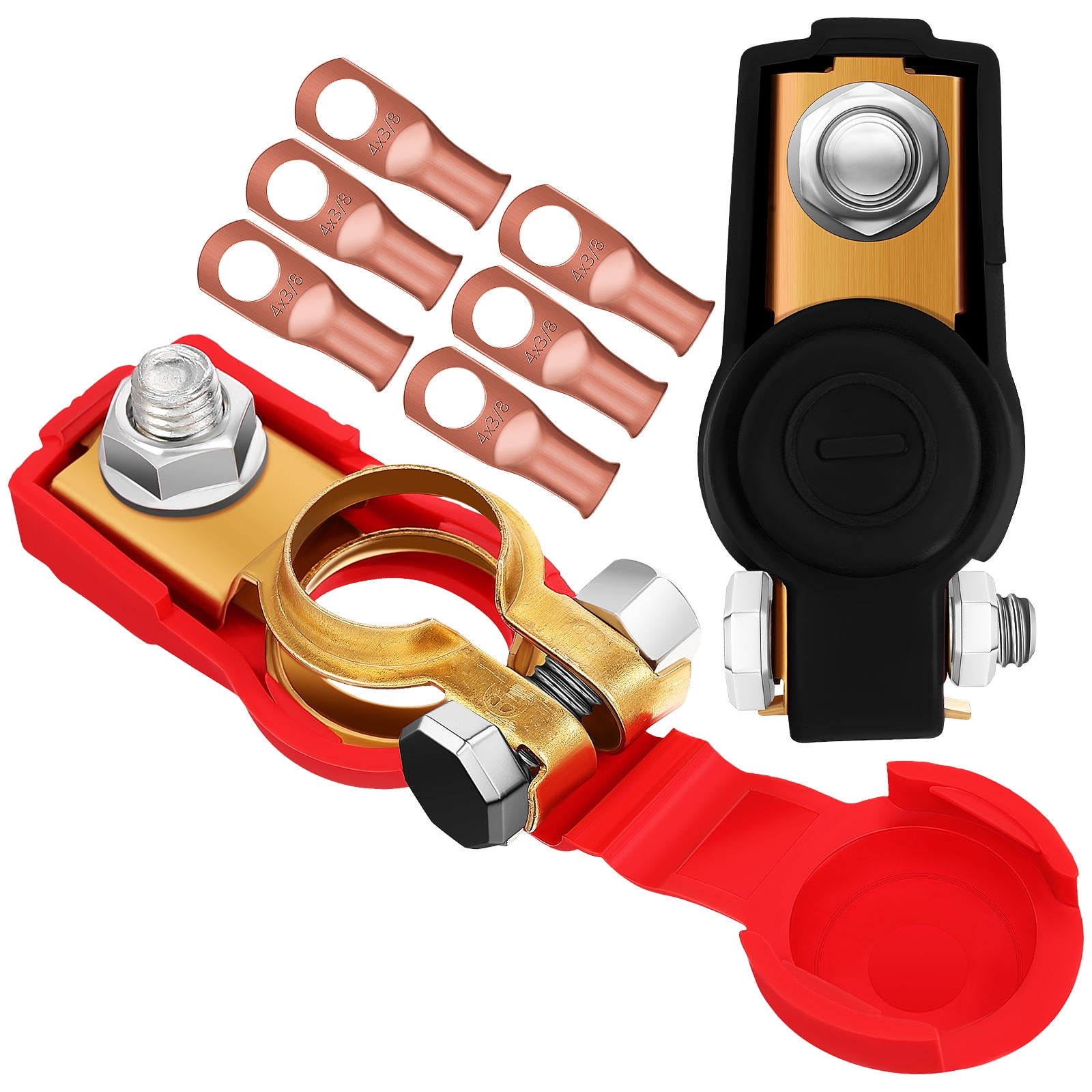 GETAJGHSD 6 Brass Connectors Car Cable Terminal Clamp Auto Waterproof ...