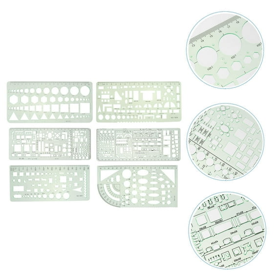 GETAJGHSD 6Pcs Green Plastic Ruler for Fractional Measurement and ...