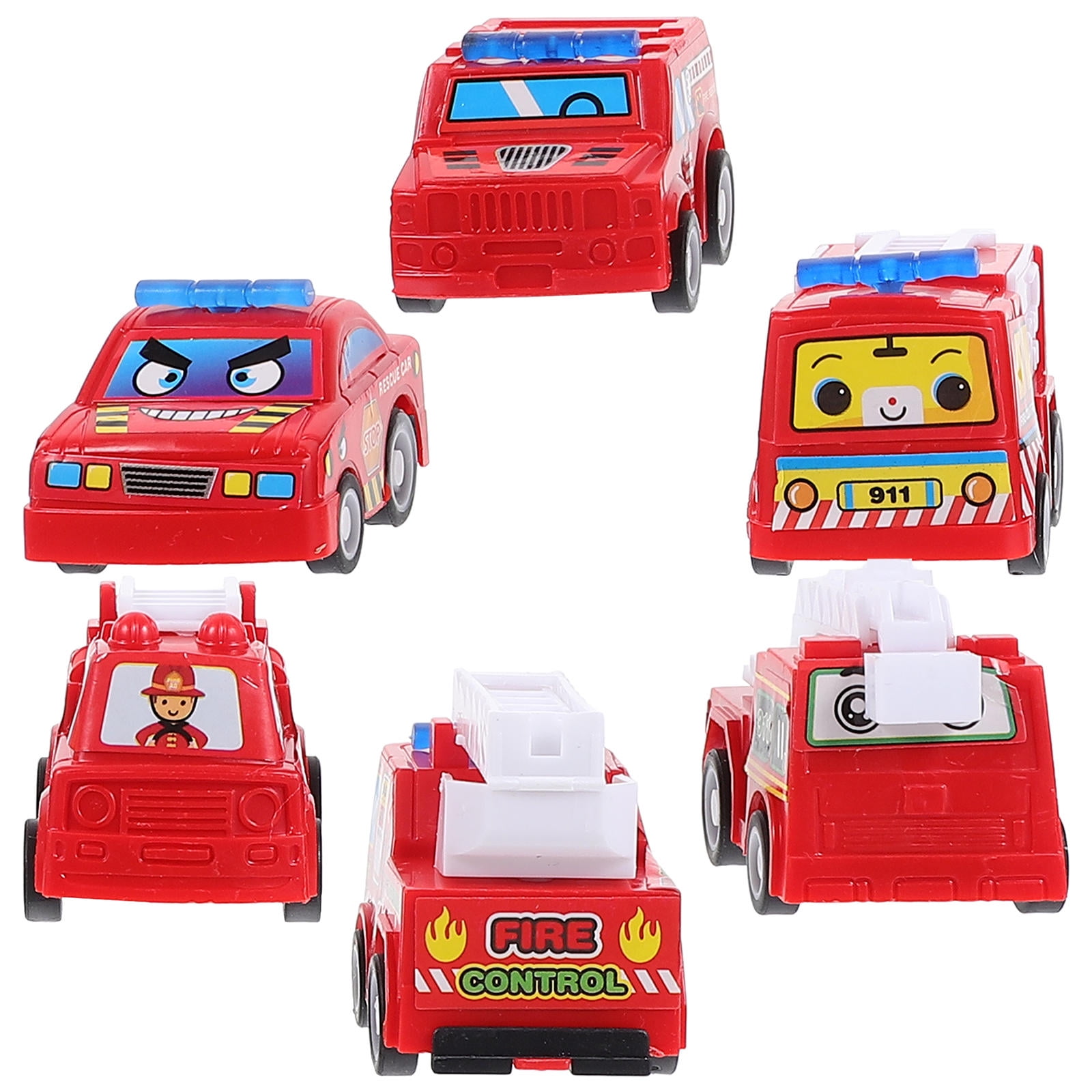 GETAJGHSD 6Pcs Toy Car Model Mini Pull Back Cars Plastic Inertial ...