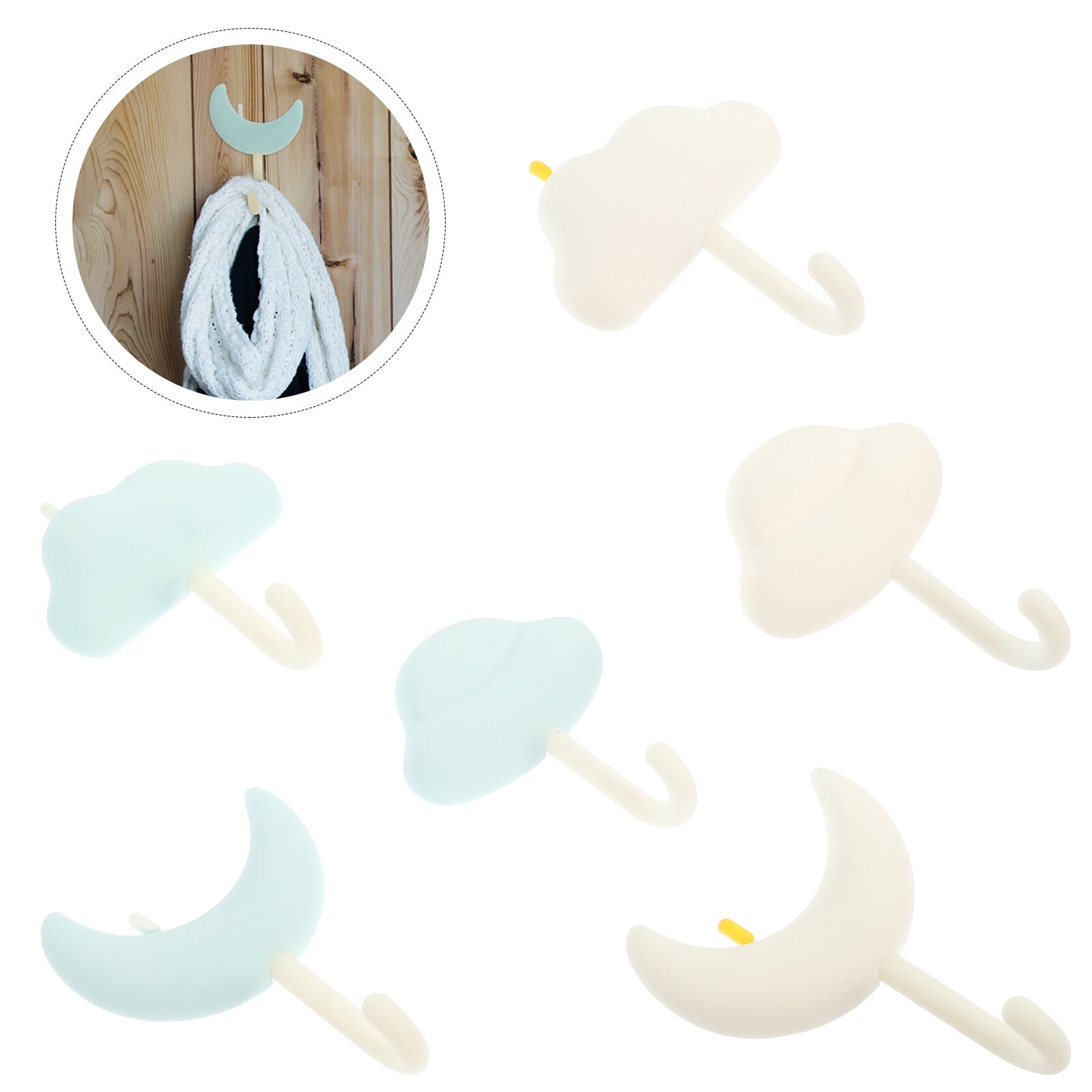 GETAJGHSD 6Pcs Wall Hooks Space-saving Hanging Mounting No Drilling ...