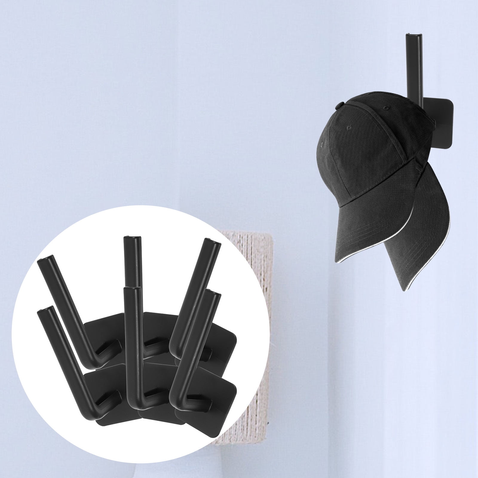 GETAJGHSD 6pcs Wall Hat Hooks Hat Display Rack For Baseball Cap Storage ...