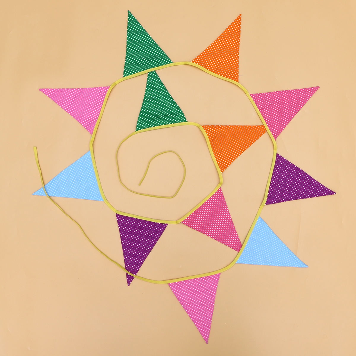 GETAJGHSD Triangle Pennant Flags Banner Assorted Color 1 Set 3.3m ...