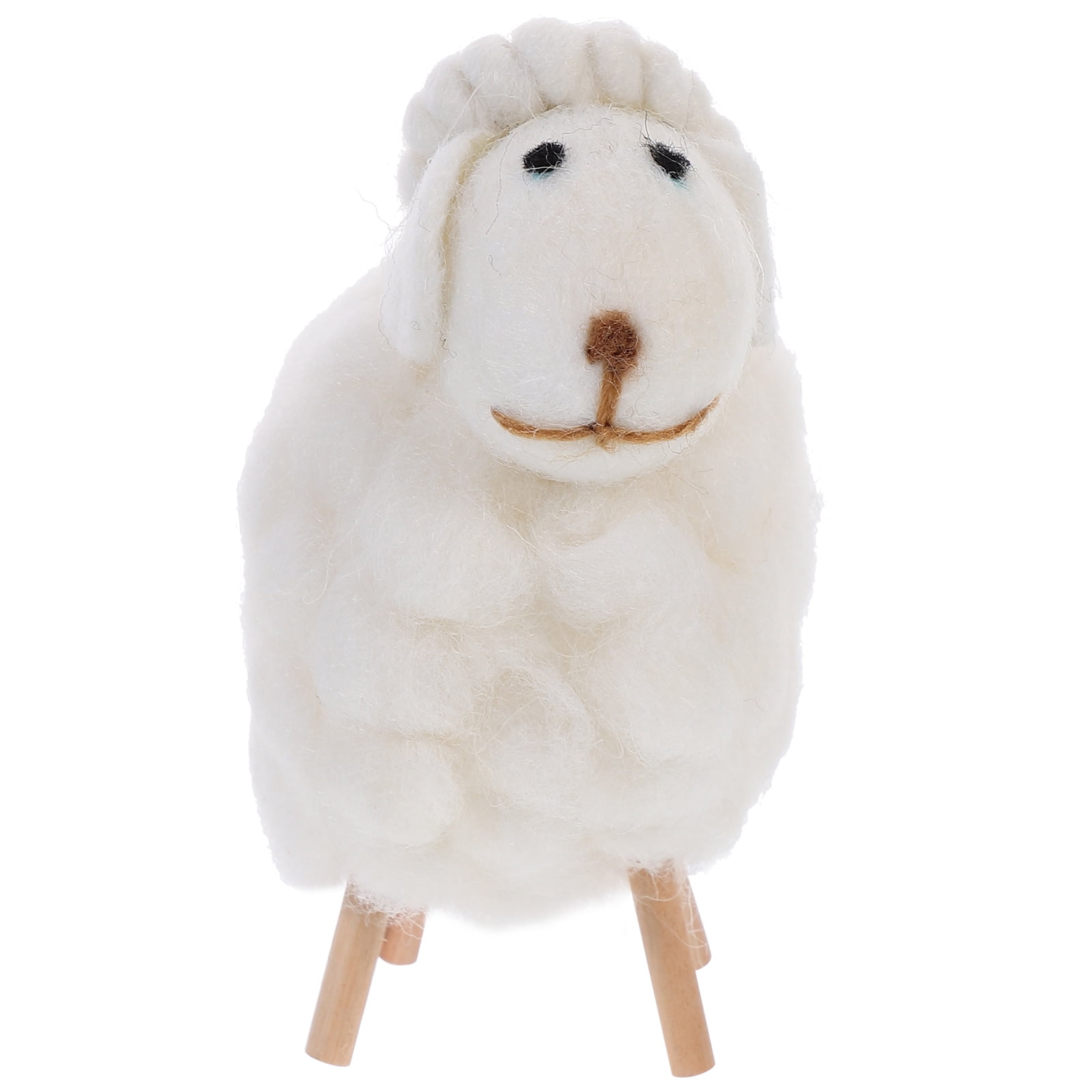 GETAJGHSD Christmas Decoration White Felt Sheep Figurines Wool Felt ...