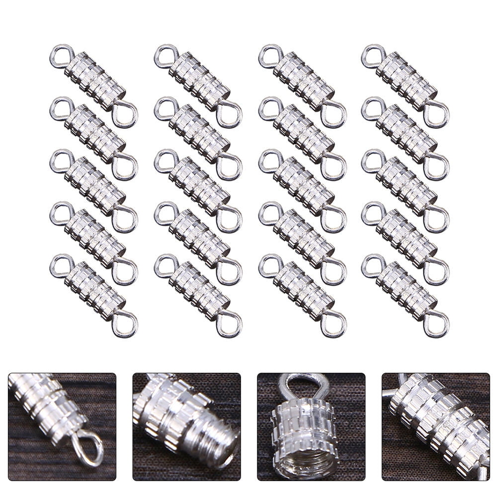 GETAJGHSD Clasp for Jewelry Making 60Pack Silver Barrel Screw Lock for ...