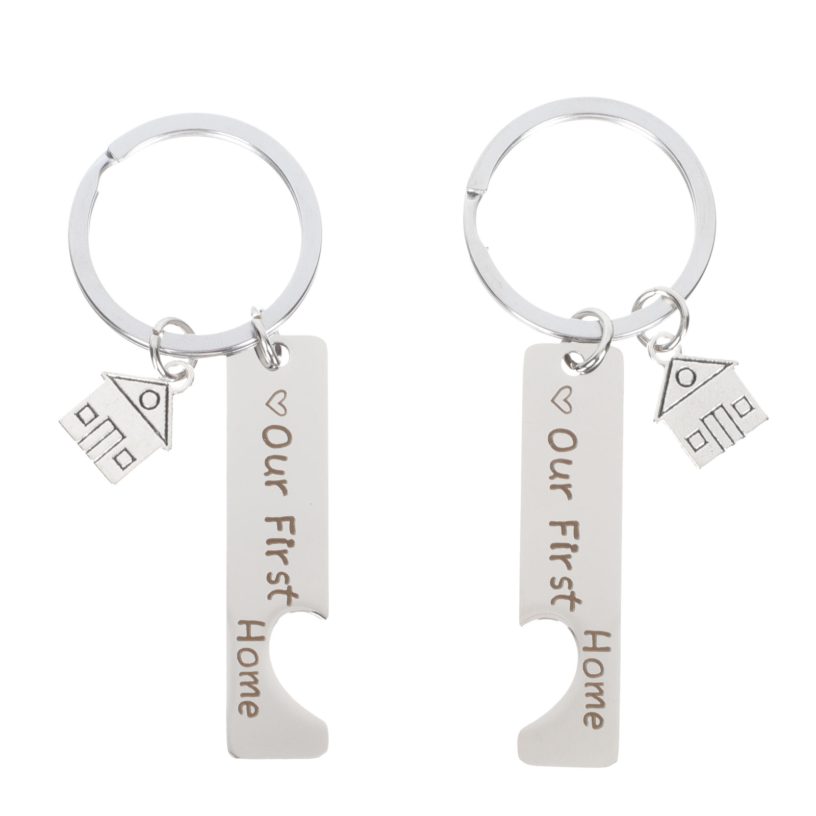 GETAJGHSD House Keychain 2Pack Stainless Steel Simple Practical For New ...