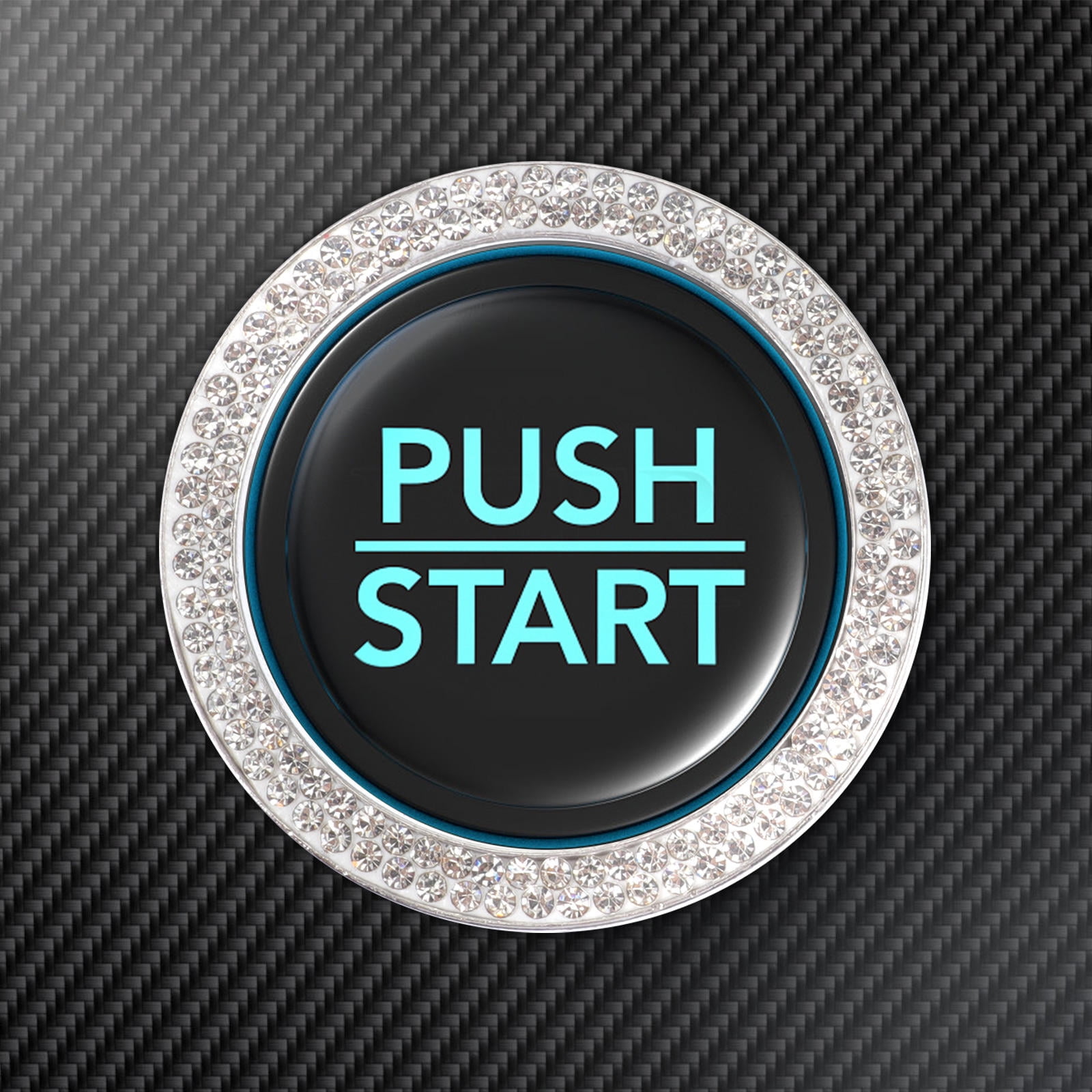 GETAJGHSD Luxury Effect 2Pcs Ignition Button Cover for Car Push to Zinc ...