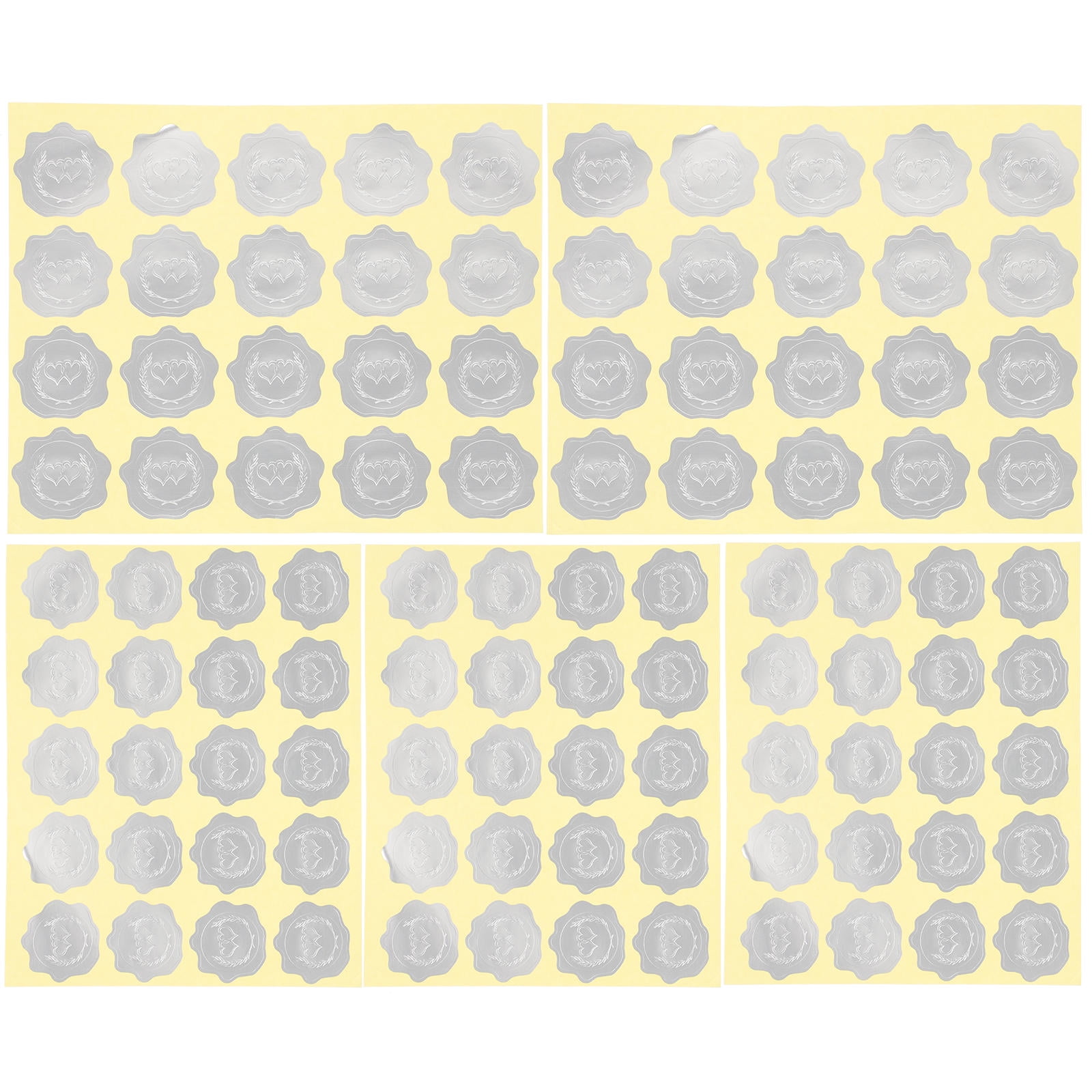 GETAJGHSD Silver Embossed Envelope Seal Sticker Decorative Label for ...